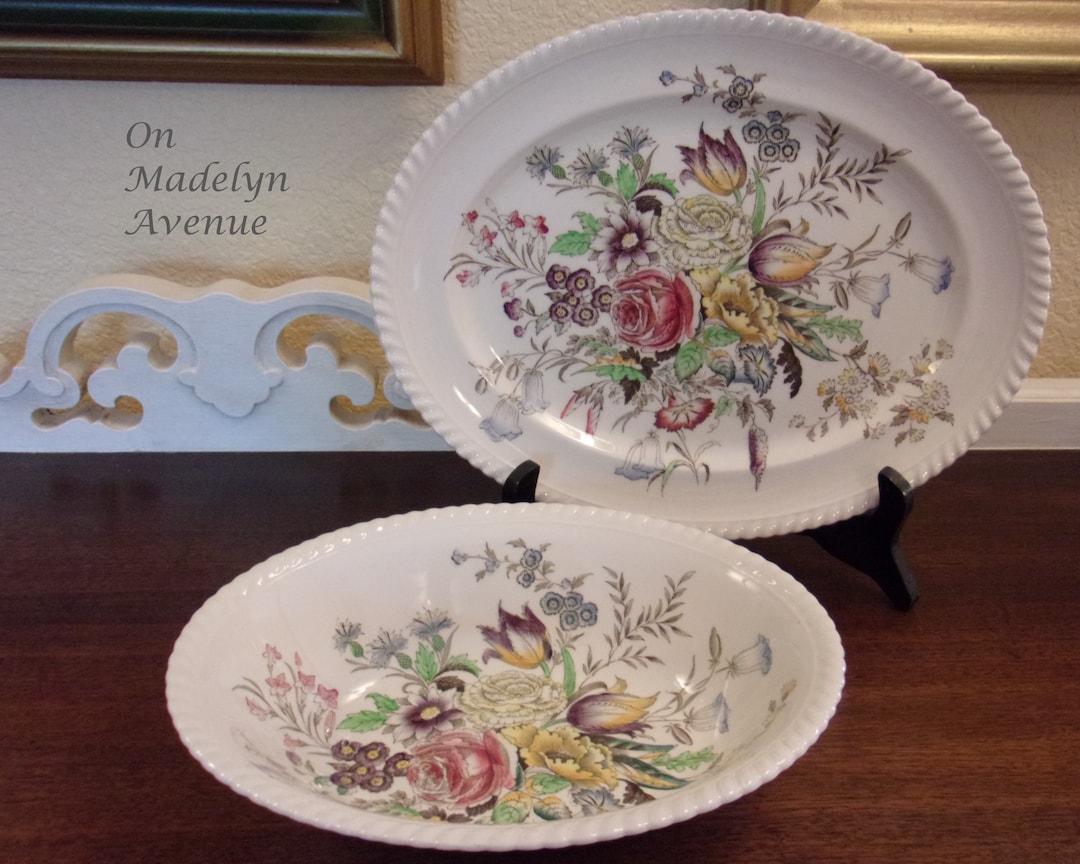 Johnson Bros. Windsor Ware Garden Bouquet Serving Set 2 - Etsy