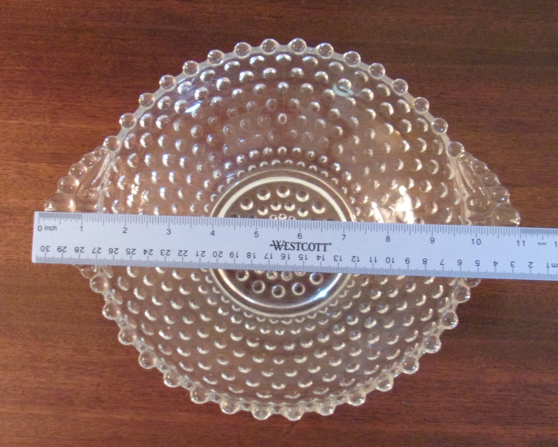 Vintage Pressed Glass Duncan & Miller Hobnail Fruit Bowl - Etsy