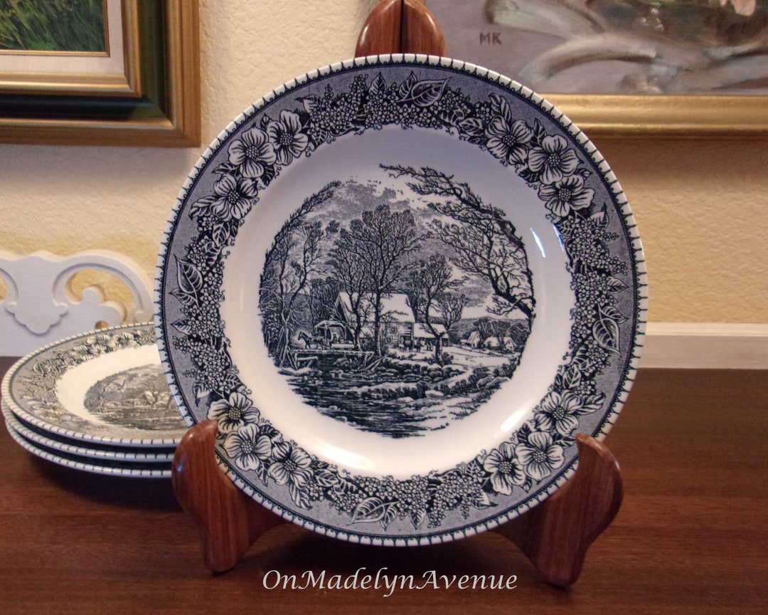 Royal China, Pilgrim, Blue Transferware, Old Grist Mill, American ...