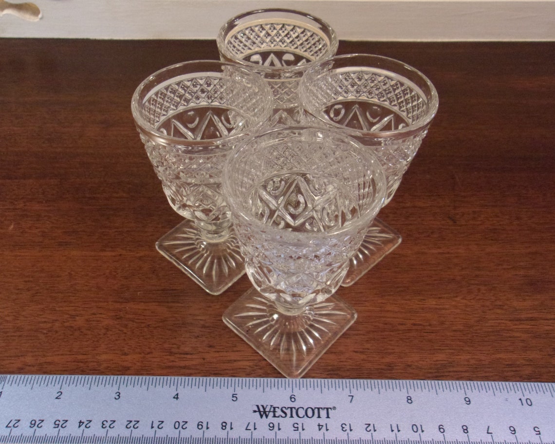 Imperial Cape Cod Wafer Stem Cordial Glasses Set of 4 - Etsy