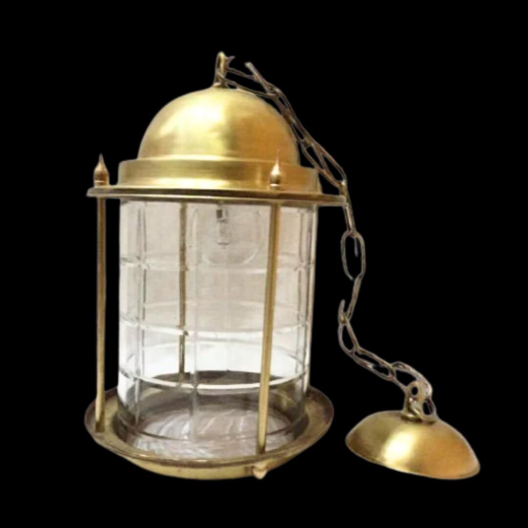 Golden Brass Renaissance Lantern Chandelier, Vintage Lighting, Ceiling ...