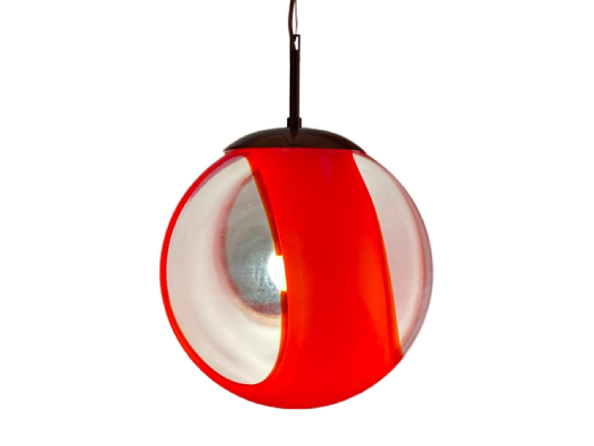 Vintage Blown Glass Pendant Lamp, Space Age Sphere Design, 90s Inspired ...