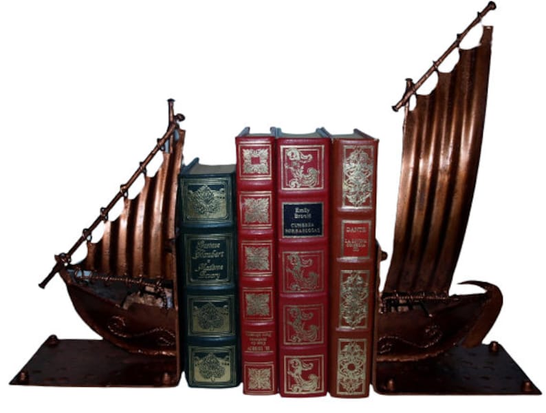 Vintage Metal Bookends, Retro Book Ends Holder, Industrial Style Book ...