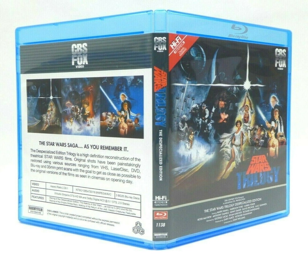 Star Wars Despecialized Edition Trilogy Jedi V3 1 Vintage Cbs Fox