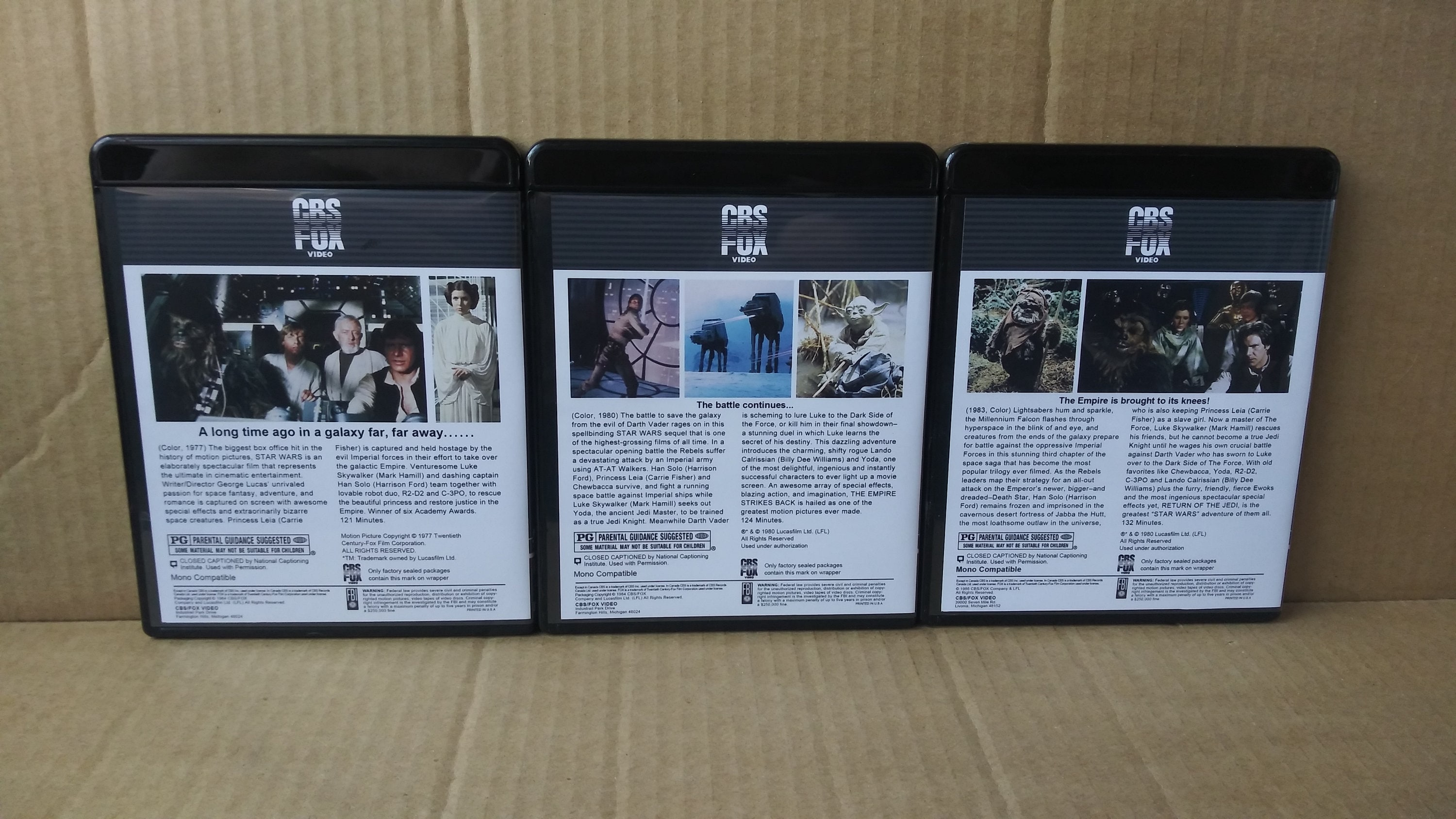 The Original Star Wars Trilogy UHD 4K 35mm Theatrical Releases Cbs/fox ...