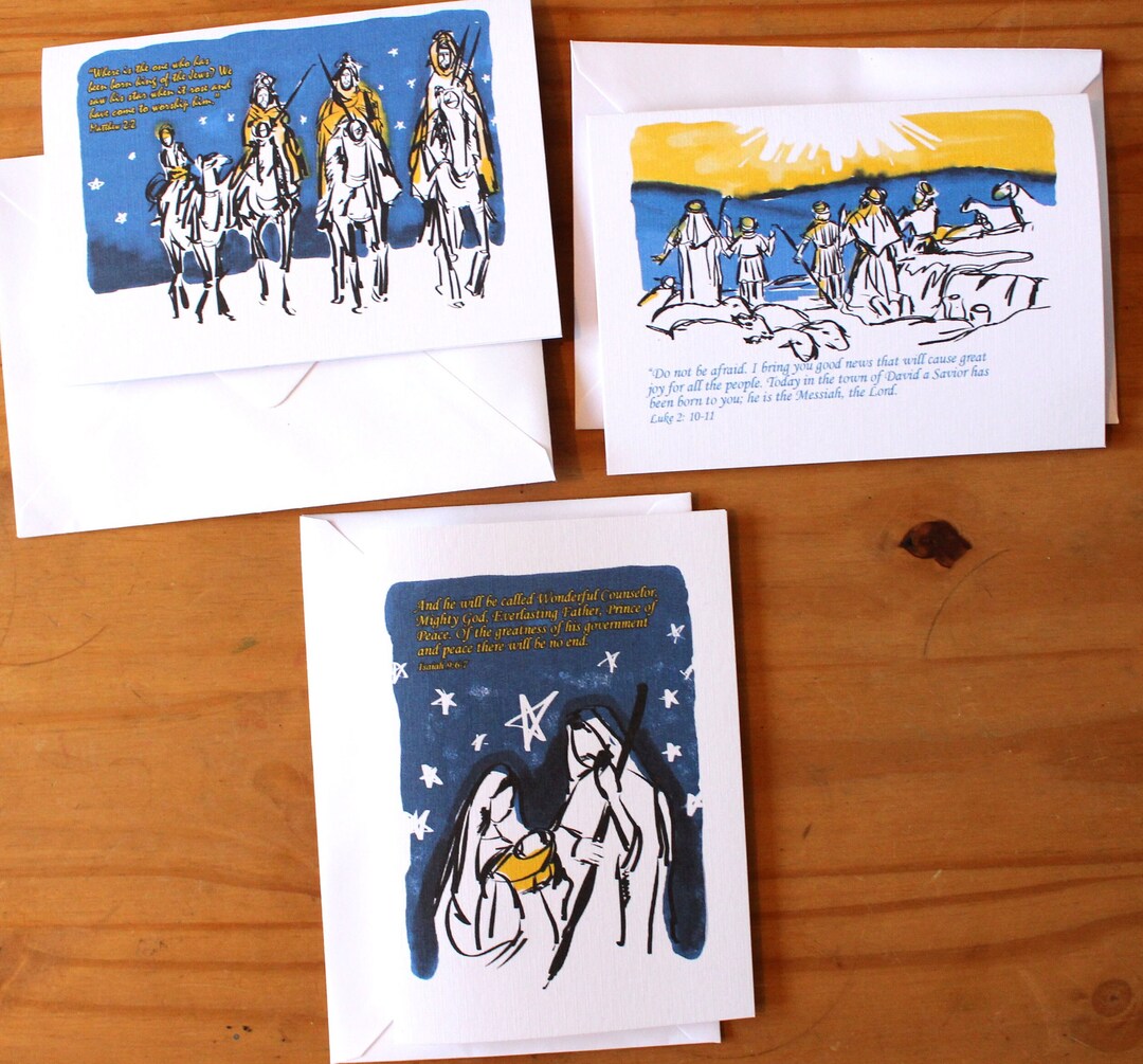 Bible Verse Christmas Cards - Set of 4 - Etsy