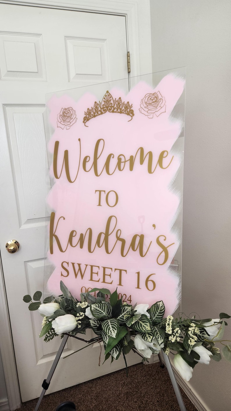 Sweet Sixteen Acrylic Sign, Welcome to My Sweet 16 Sign, Welcome ...