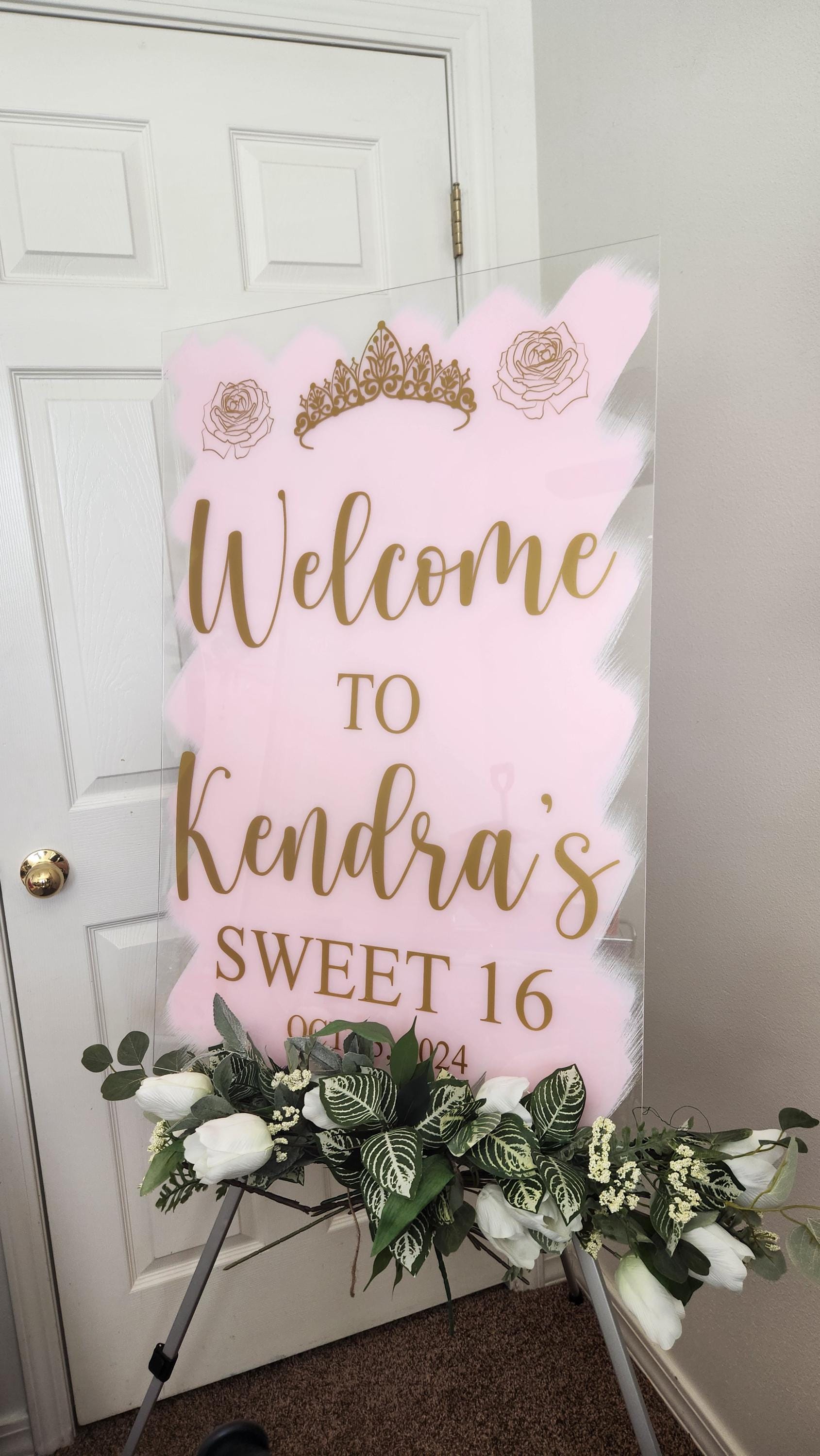 Sweet Sixteen Acrylic Sign, Welcome to My Sweet 16 Sign, Welcome ...