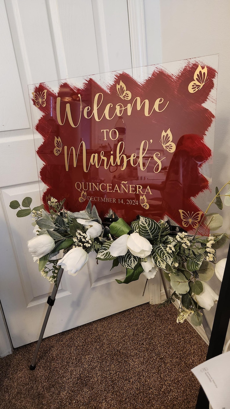 Custom Acrylic Quinceañera Welcome Sign, Party Decor - Etsy