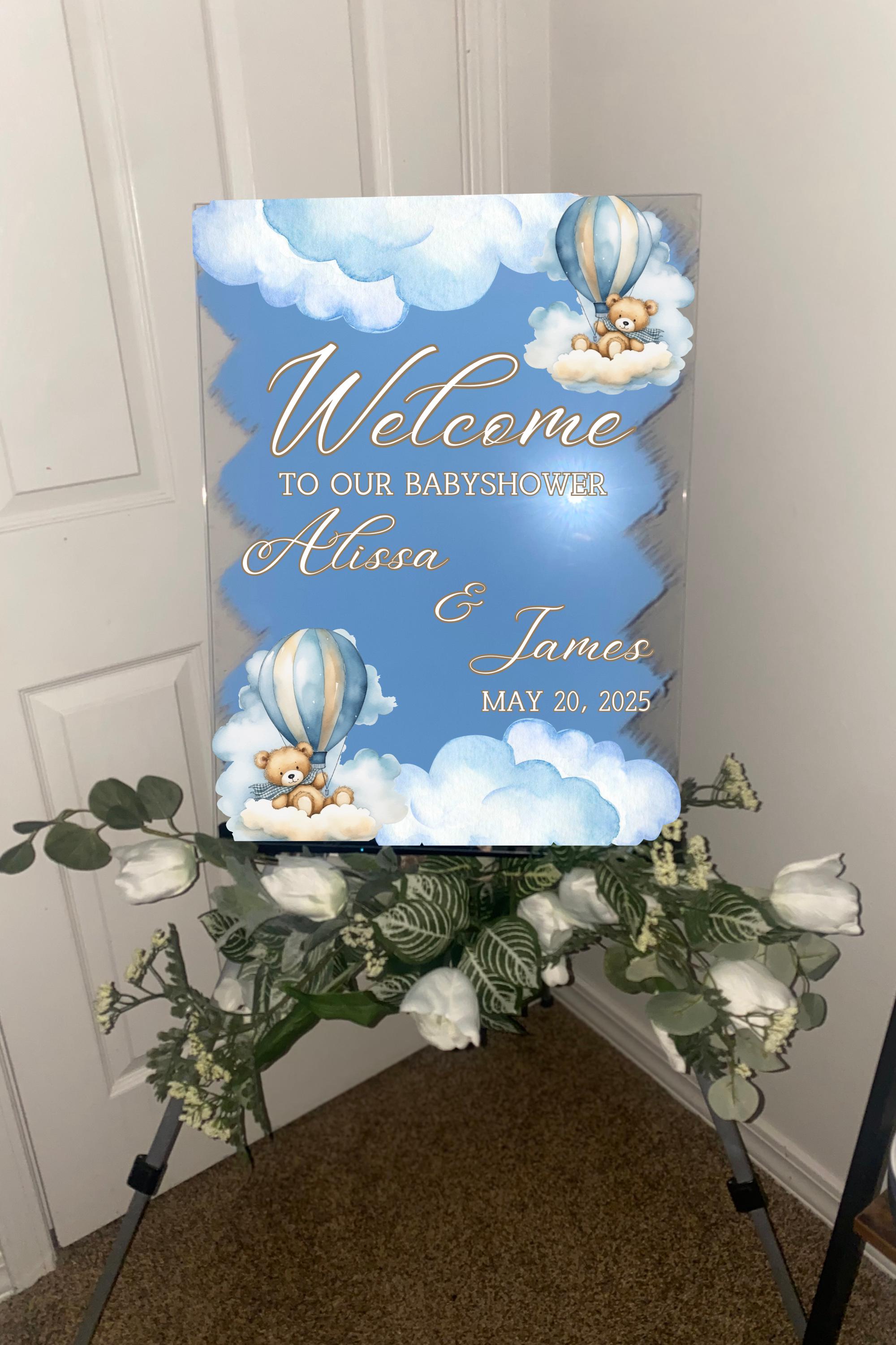 Bear Theme Babyshower Welcome Sign: Personalized Acrylic Decor - Etsy