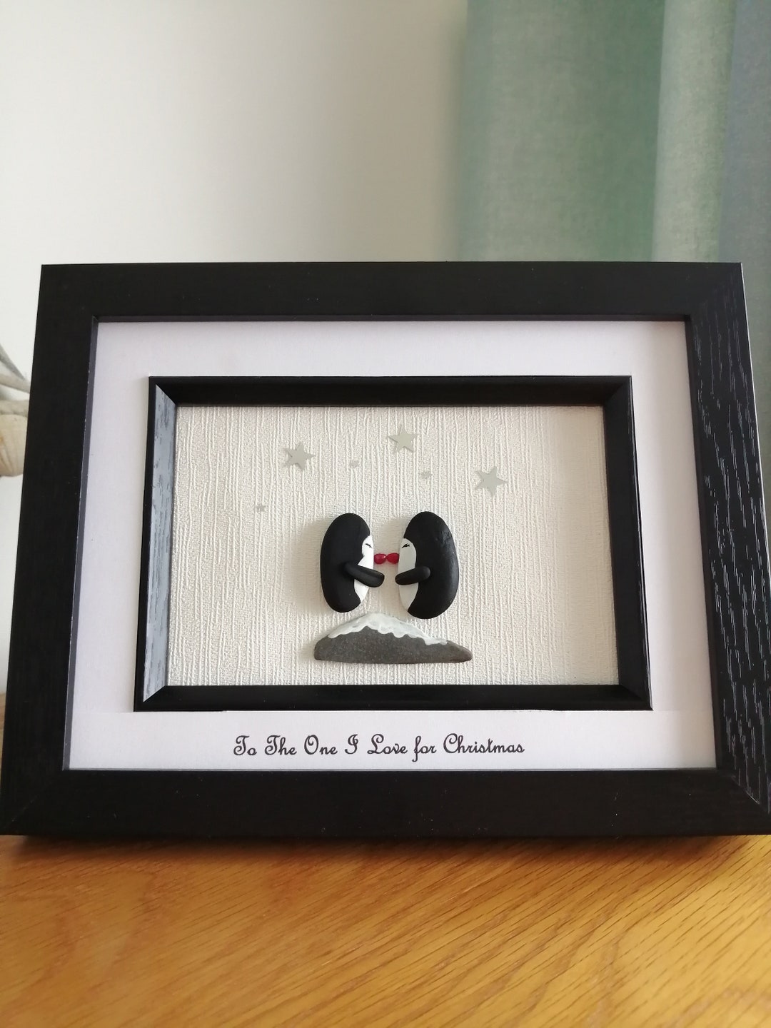 Personalised Penguin Pebble Art Picturevalentine Penguine - Etsy