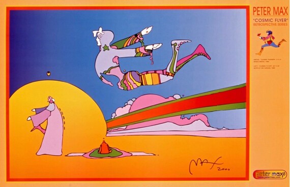Cosmic Flyer 2000 Offset Litho Peter Max SIGNED | Etsy