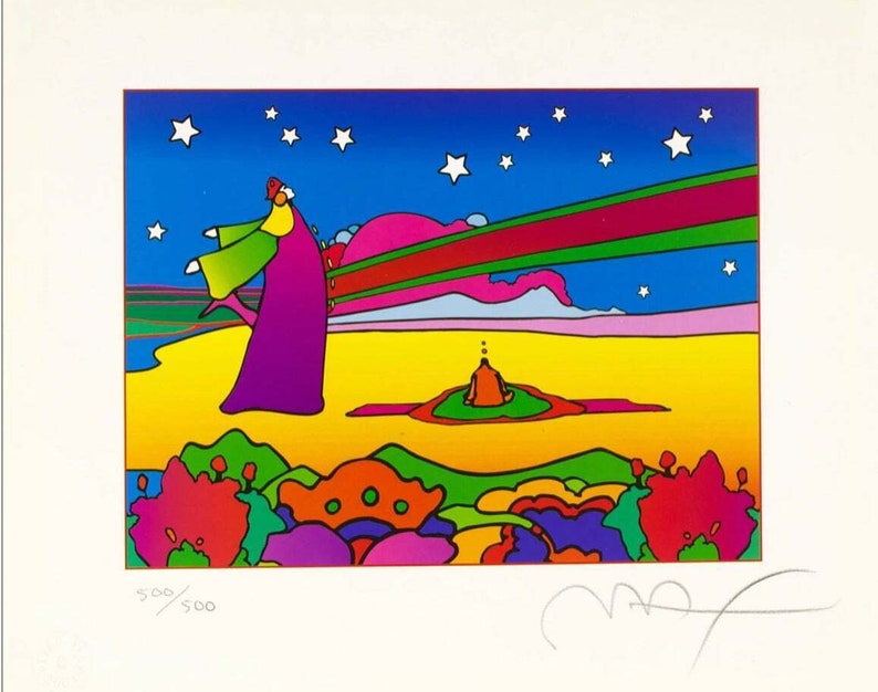 Two Cosmic Sages Ver II, Ltd Edition Lithograph, Peter Max SIGNED - Etsy