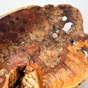 Large Asymmetrical Bowl, 26 X 14, Burl Wood Compartmented Fruit Bowl ...