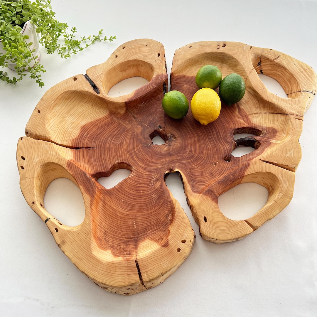 Heavy Rustic Shallow Wood Tray, 25