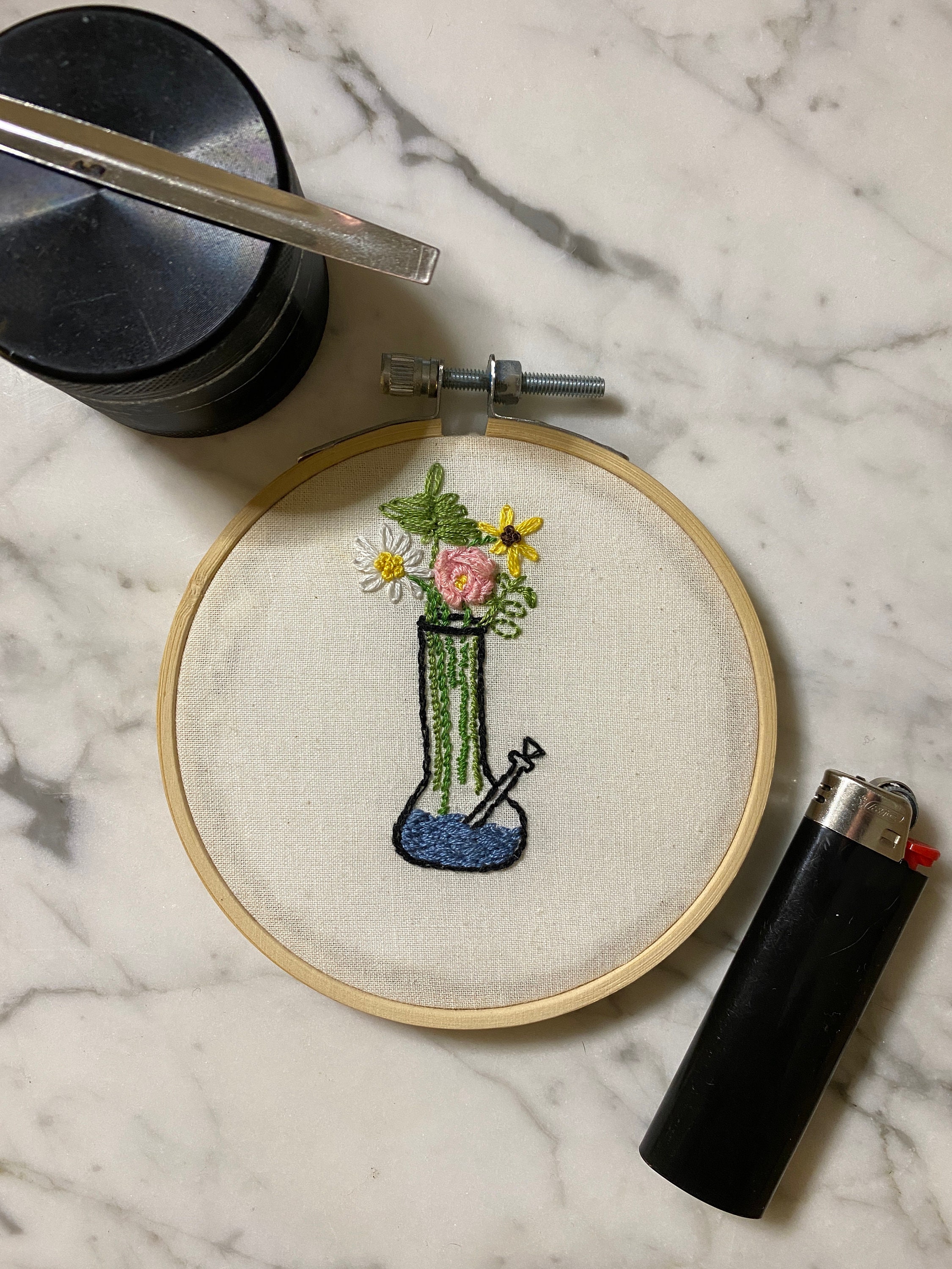 Vase With Spring Flowers 4x4 Hoop - Etsy
