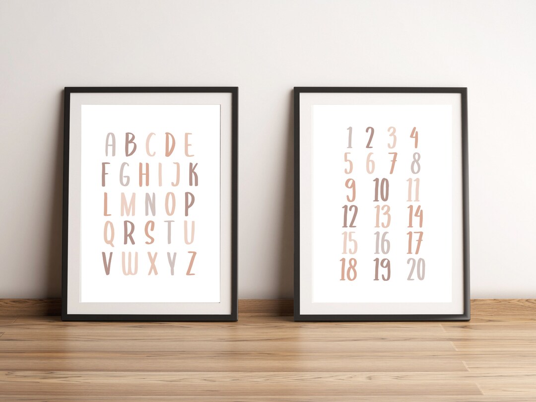 Pink Numbers & Alphabet Print, Educational 123 ABC Playroom Printable ...