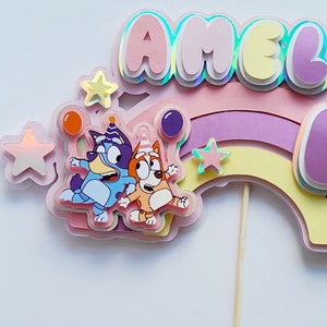 Bluey Cake Topper Personalized Birthday Cake Girl - Etsy