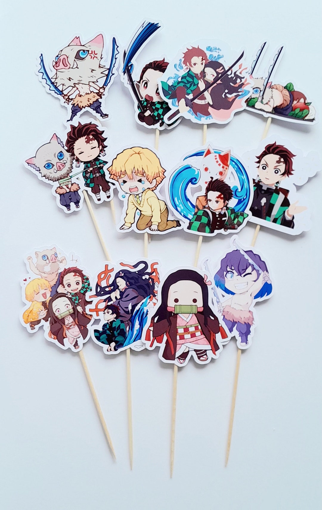 Demon Slayer/kimetsu No Yaiba Cupcake Toppers Food Picks Birthday Party ...