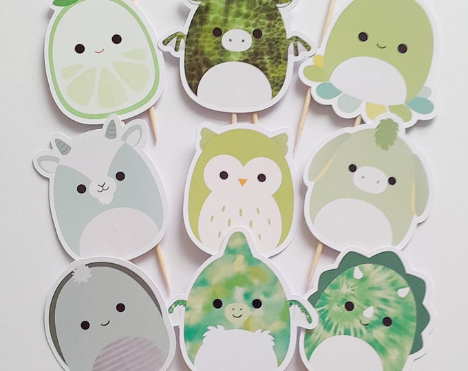 Squishmallow Cupcake Toppers Squishmallow Party Squishmallow Decor Squishmallow Food Picks ...