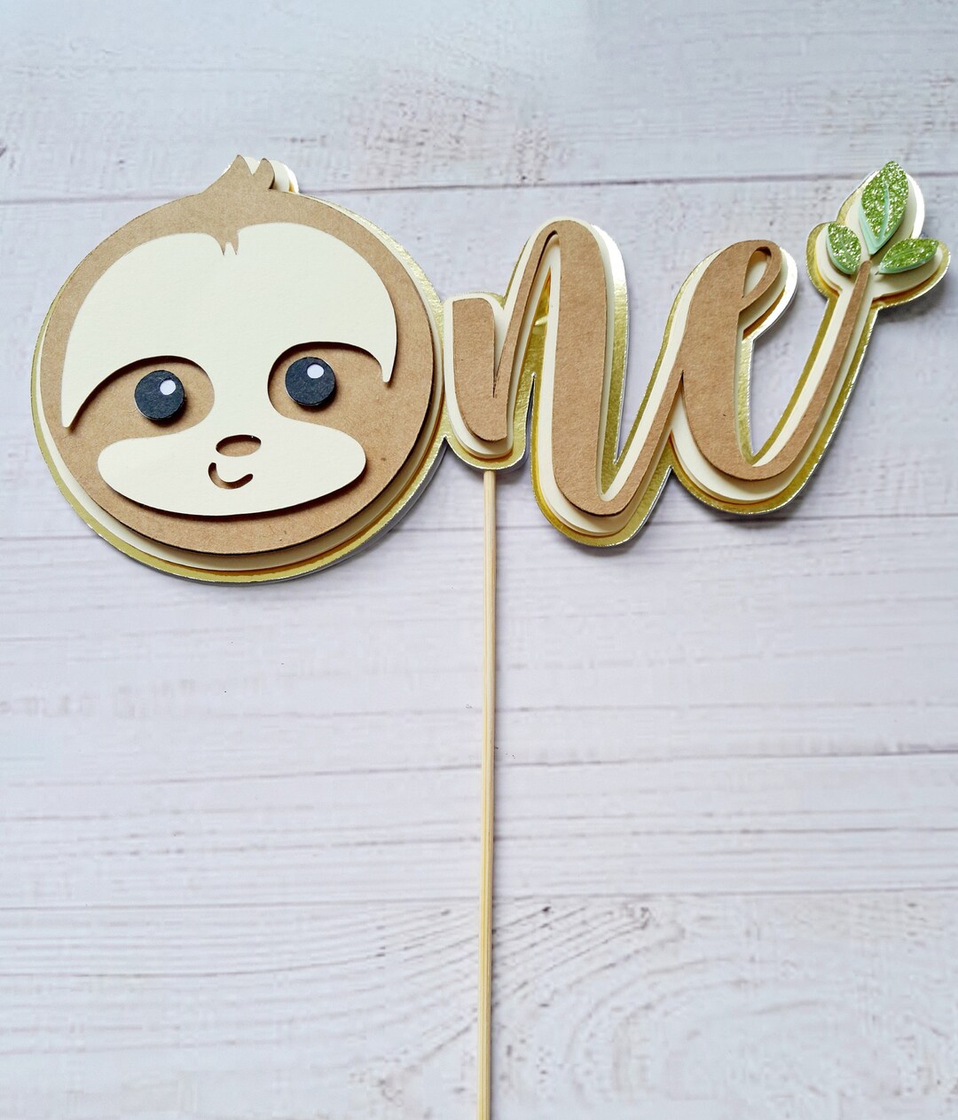 Sloth One Cake Topper - Etsy