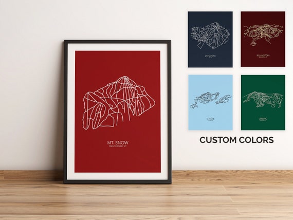 Mount Snow Customizable Printable Poster Skiing | Etsy