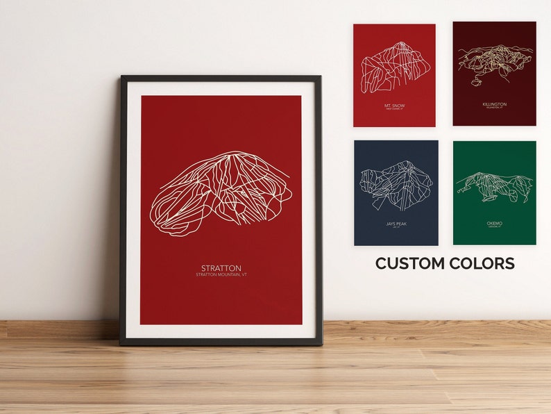 Stratton Mountain Customizable Printable Poster | Skiing | Snowboarding ...