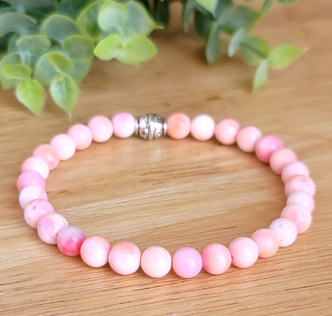 Pink Conch Shell Bracelet, Natural Conch Queen Shell Bracelet, Birthday ...