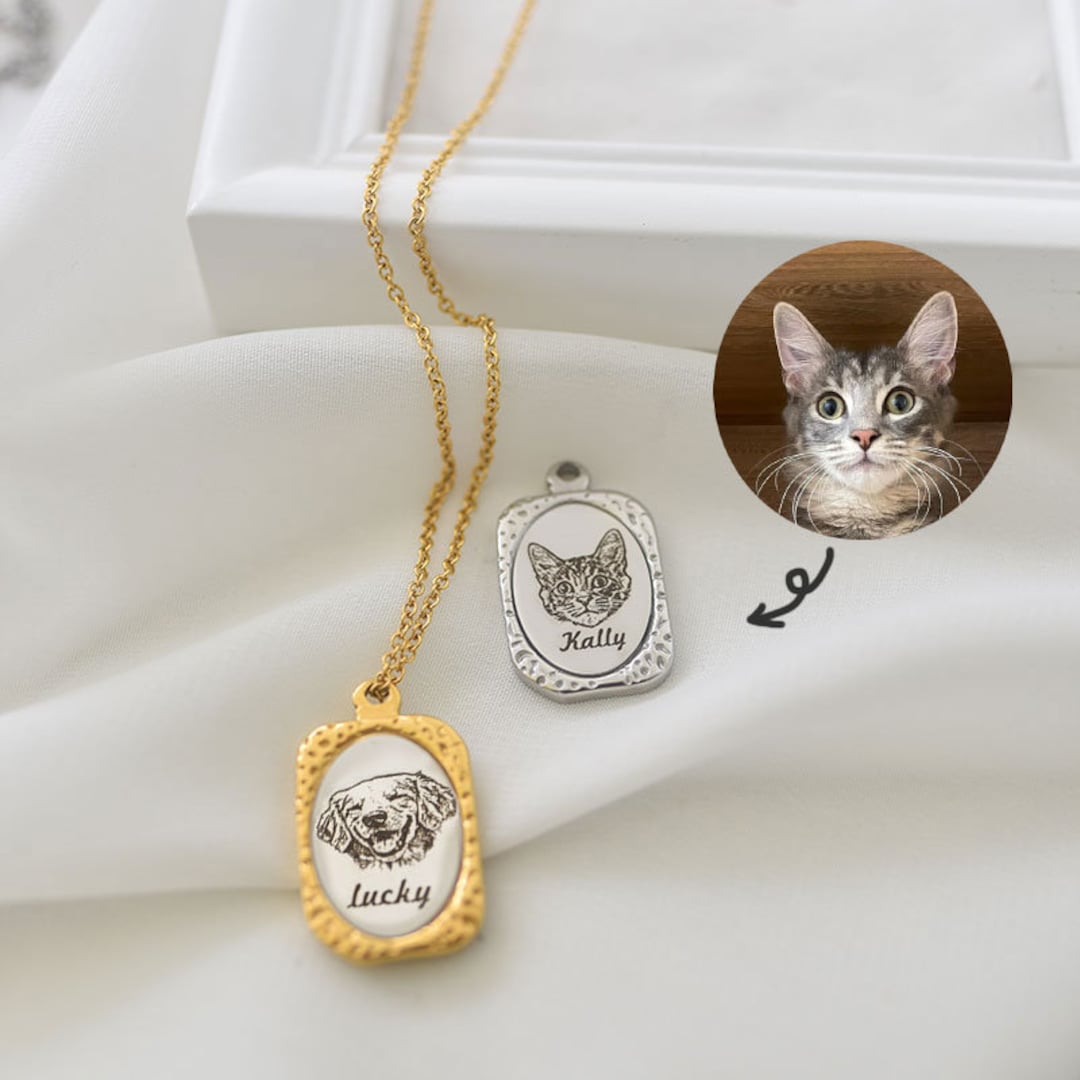 Custom Pet Memorial Necklace, Pet Keepsake Gift, Handmade Jewelry, Dog ...
