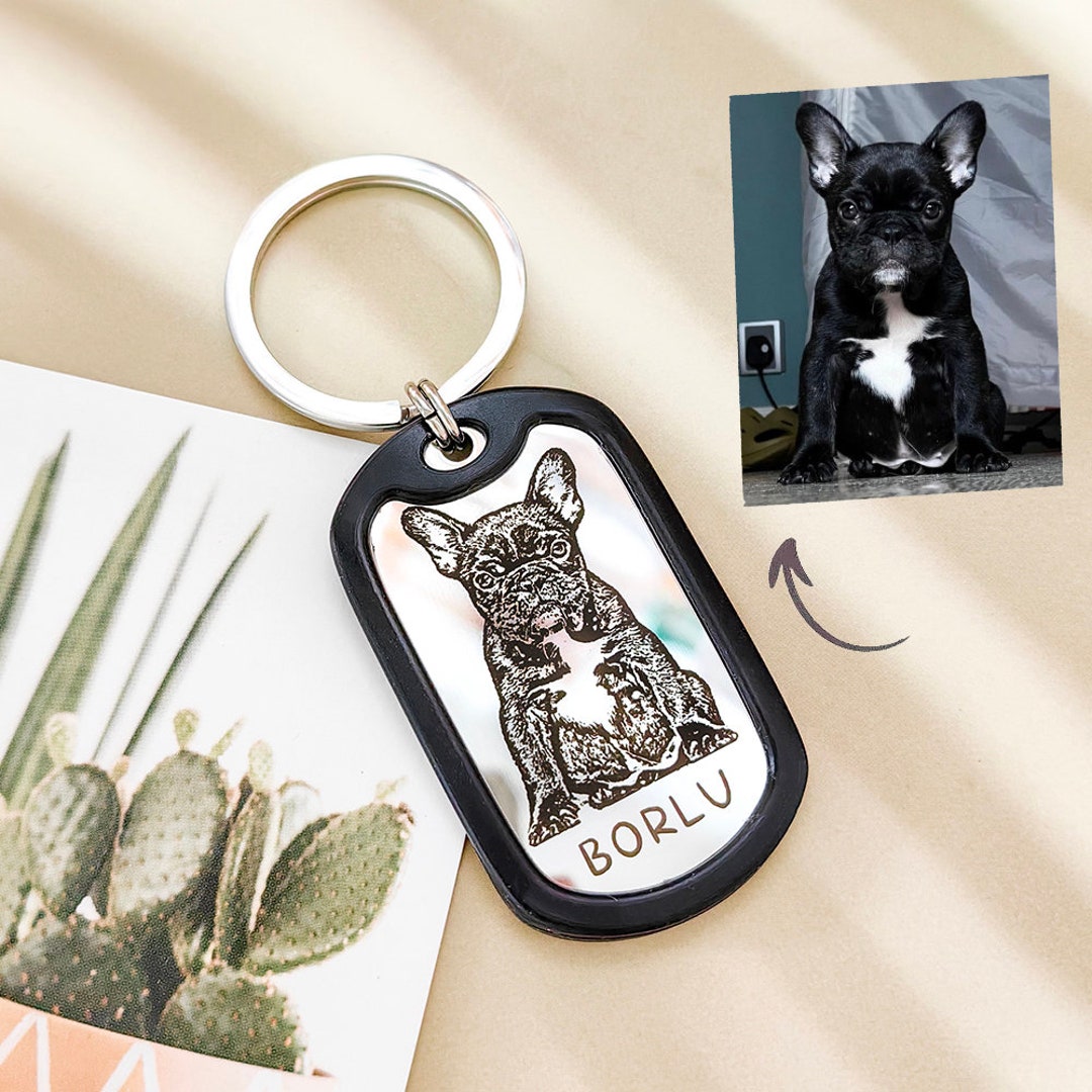 Custom Dog Charm Keychain, Pet Memorial Keychain, Pet Photo Keychain ...