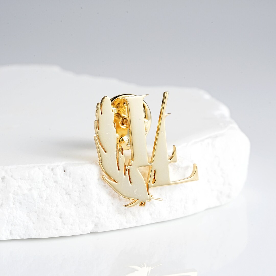 Custom Initials Pin, Pin With Company Logo, Lapel Pin, Logo Brooch ...