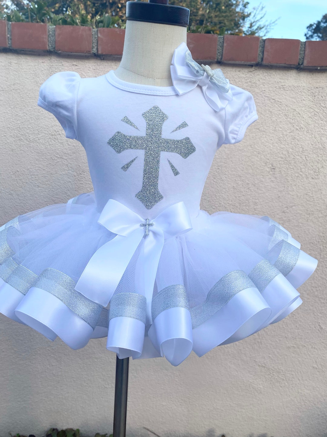 Baptism Dress, Confirmation Dress, White Tutu, Flower Girl Dress - Etsy