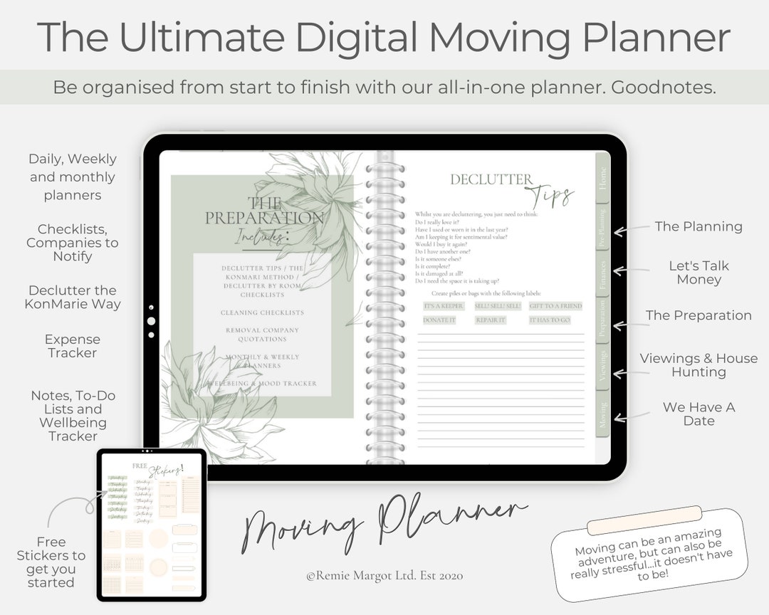 Digital Moving Planner | Digital Relocation Planner I Home Move Planner ...