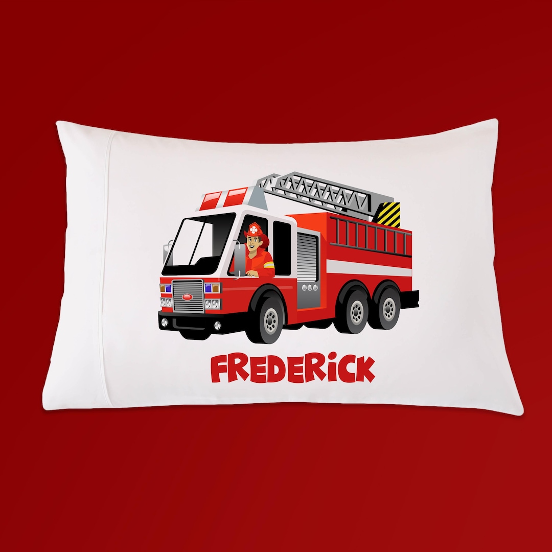 Personalized Kids Fireman Firetruck Pillow Case - Etsy