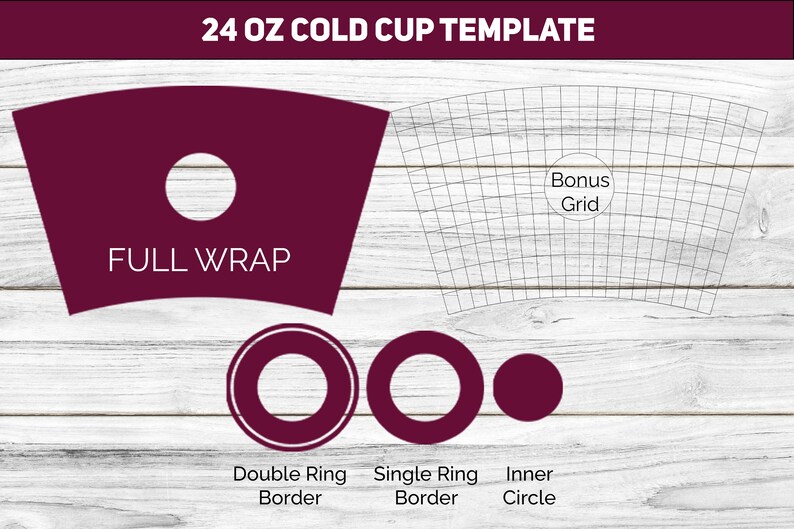 16oz 24oz Coffee Cup Template Svg Bundle 16oz Cup Template Coffee Cold ...