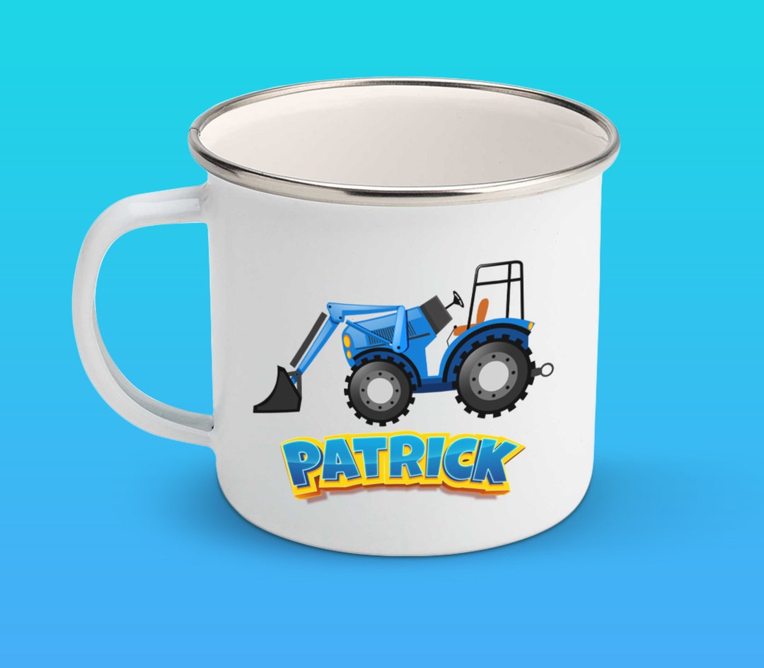 Kids Tractor Mug, Camp Mug, Birthday Gifts for Boy, Cute Mugs, Kids ...