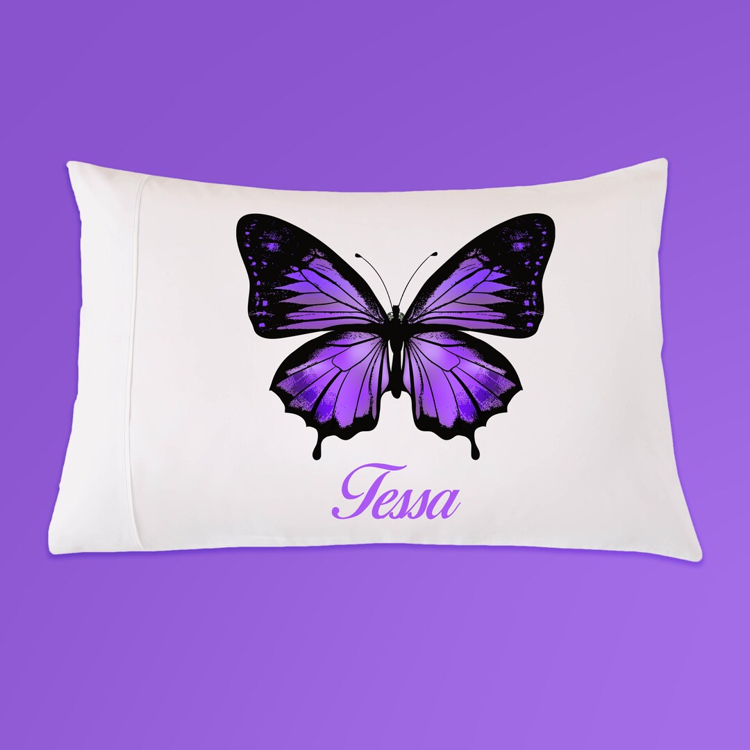 Butterfly Pillowcase, Personalized Pillowcase, Butterfly Decor ...