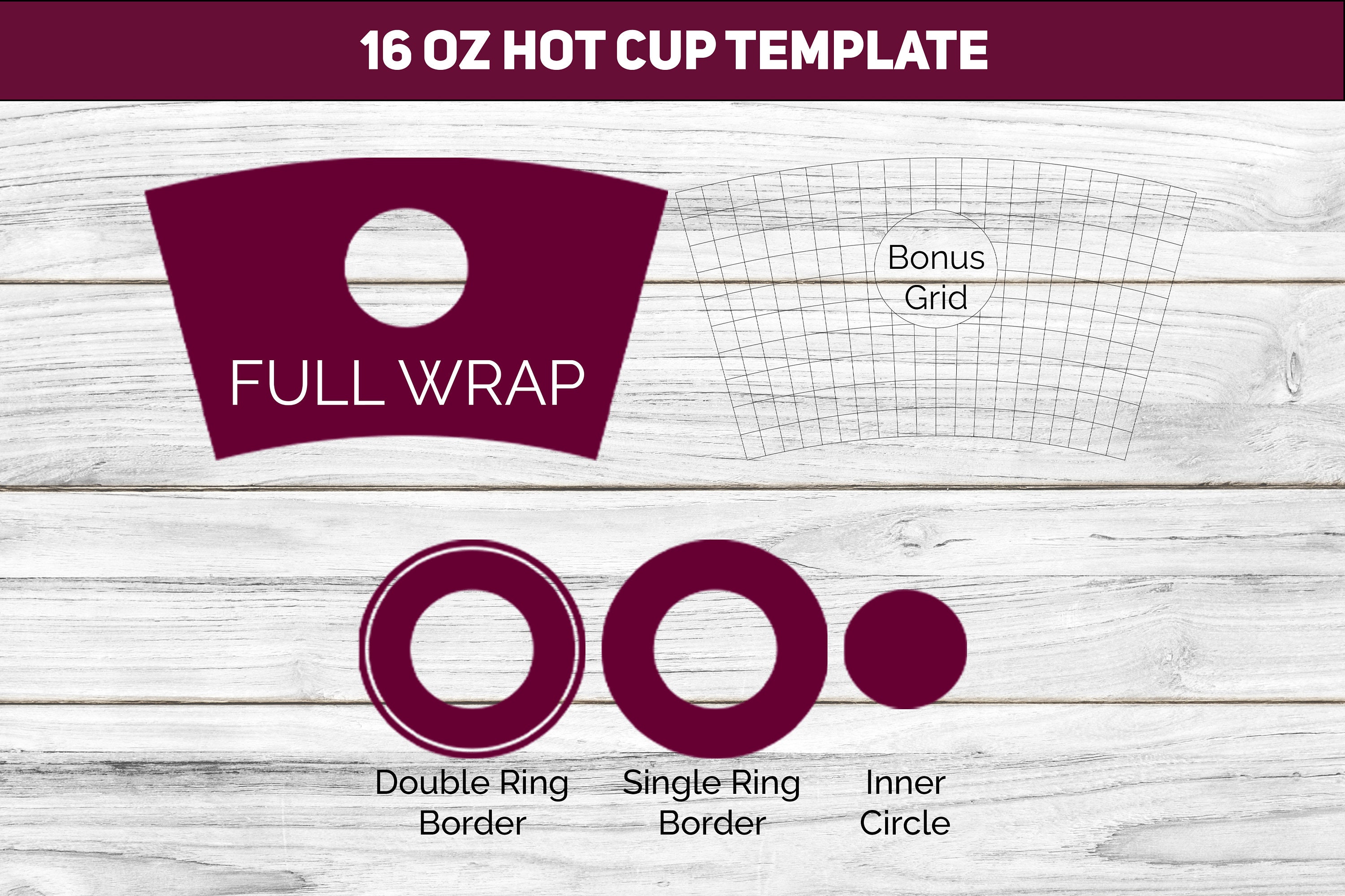 16oz 24oz Coffee Cup Template Svg Bundle 16oz Cup Template Coffee Cold ...