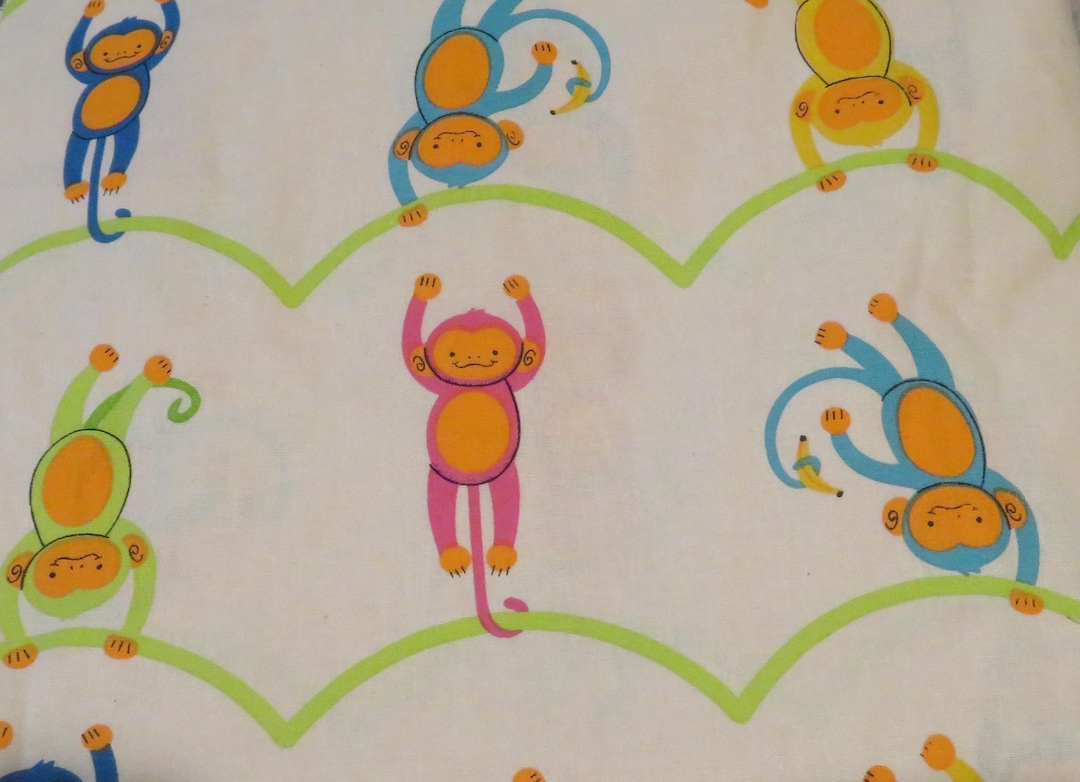 Monkey Design Fabric, 100% Cotton Fabric, Baby Blanket Fabric, Quilting ...