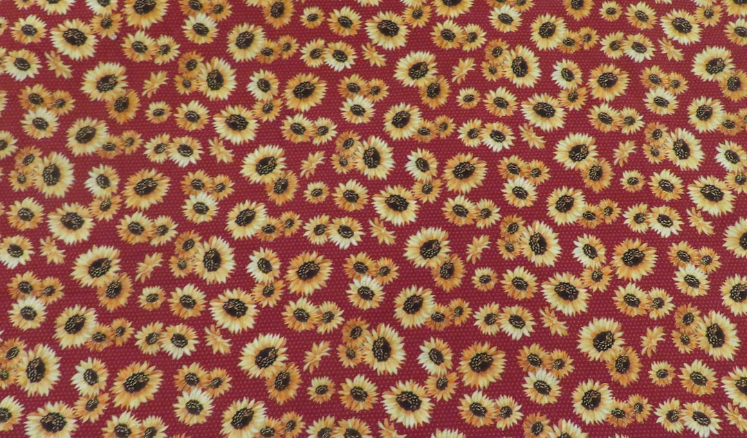 Sunflower Fabric, Beautiful Fall Flower Fabric, 100% Cotton Fabric ...