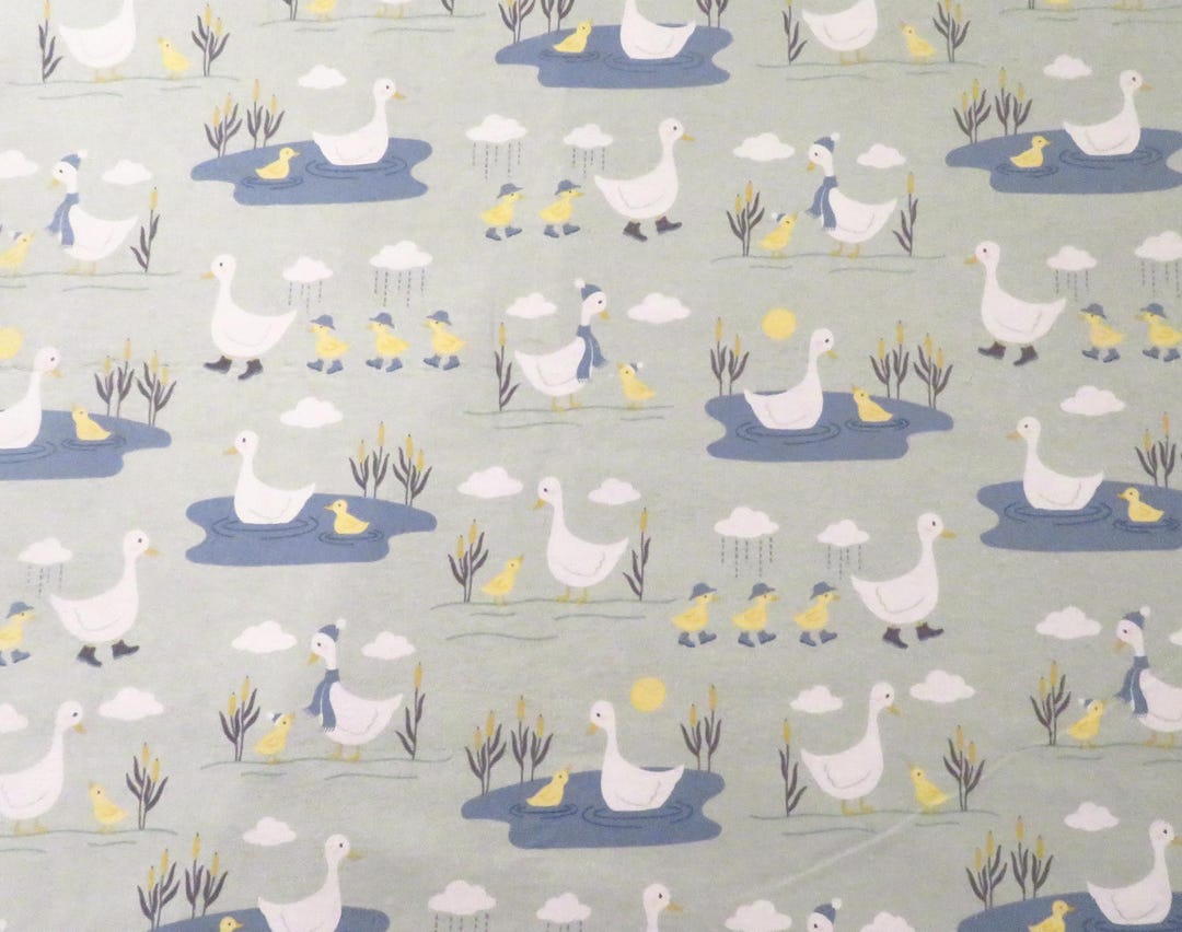 Duck and Ducklings Fabric, Super Snuggle Fabric, Mother and Baby Fabric ...