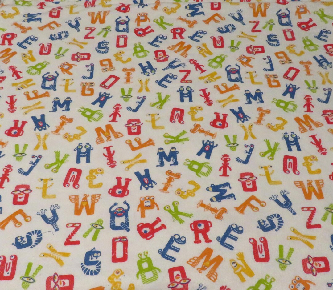 Numbers Design Flannel Fabric, Fabric by the Yard, 100% Cotton Flannel ...
