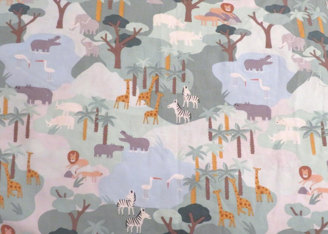 Zoo Fabric, Beautiful Cotton Fabric, Animals Design Fabric - Etsy