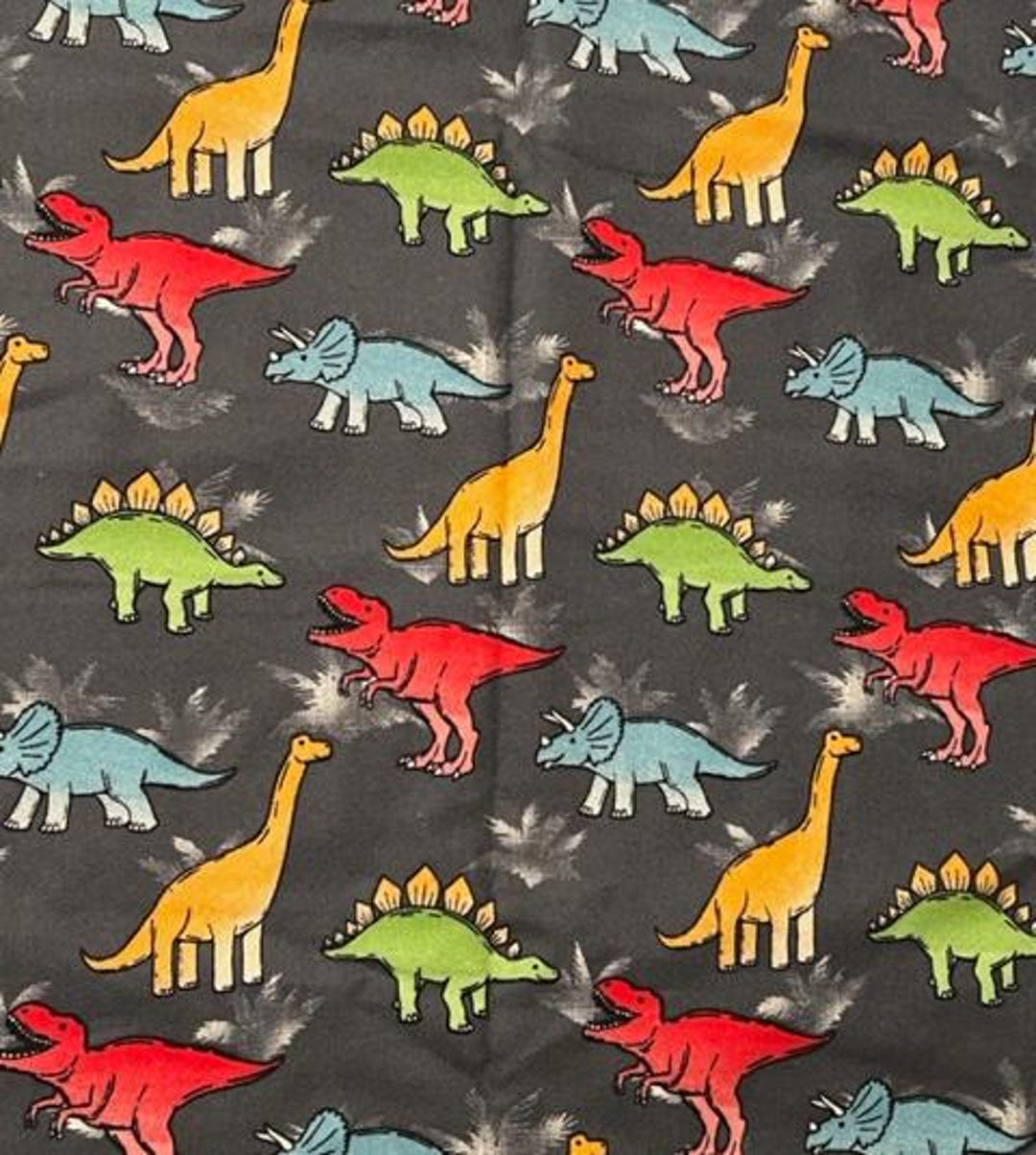 Dinosaur Flannel Fabric, by the Yard, Perfect Snuggle Fabric, Colorful ...