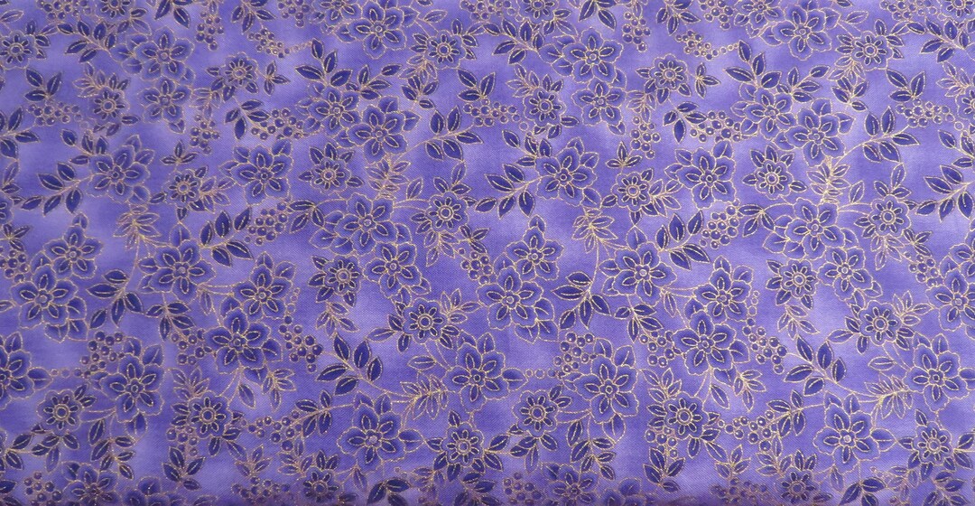 Flower Fabric Cotton, Purple Flower Fabric, 100% Cotton Fabric, Purple ...