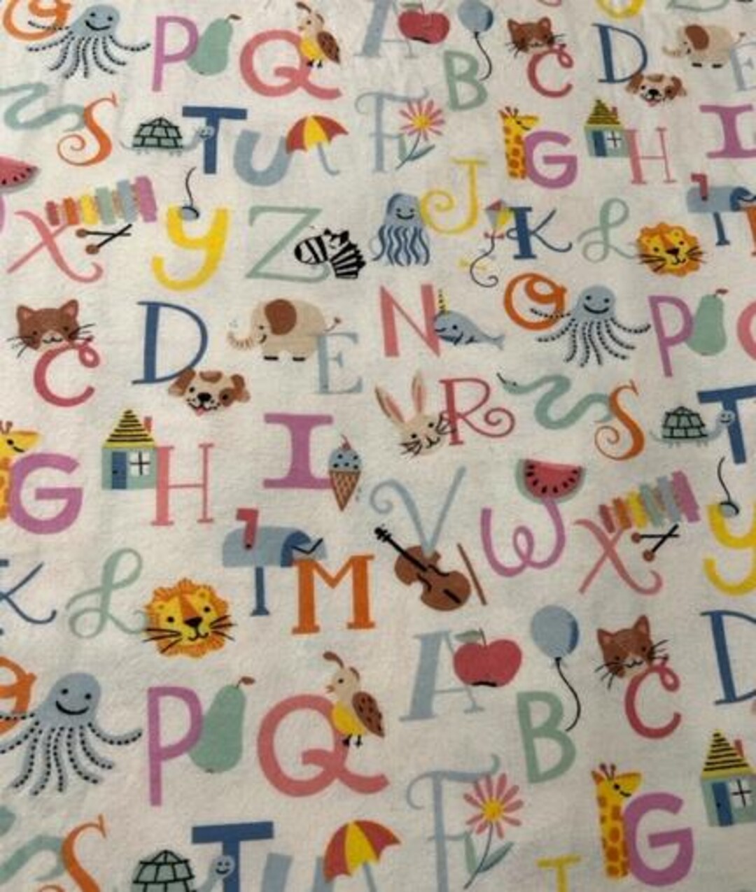 Alphabet Fabric, Flannel Fabric, Cute Blanket Fabric, Receiving Blanket ...