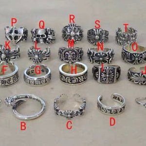 925 Sterling Silver Retro Style Adjustable Rings S925 Cross - Etsy