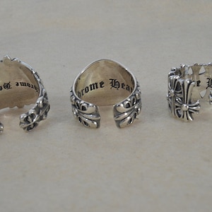 925 Sterling Silver Retro Style Adjustable Rings S925 Cross - Etsy