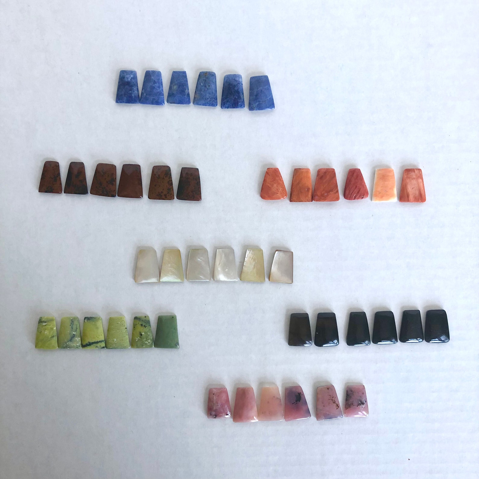 6 Pieces of Small Trapezoid Cabochons (assorted Colors) - Etsy
