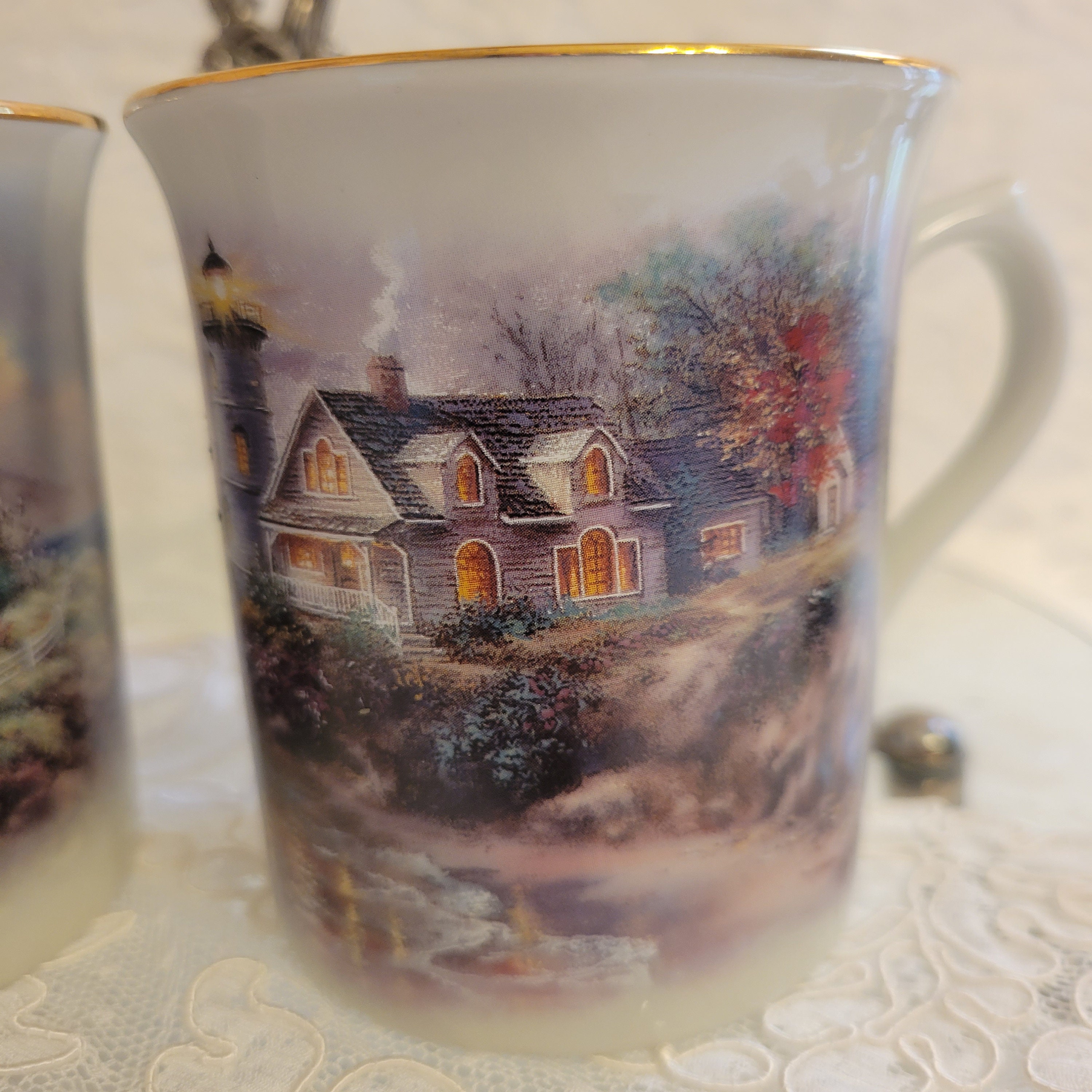 Lighthouse Mugs, Lenox, Vintage Set of 2, the Light in the Midst by ...